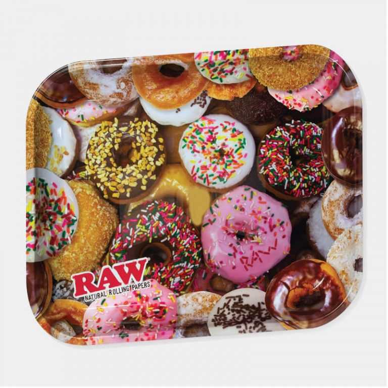 Wholesale RAW - Donut Large Metal Rolling Tray | 420 Trays