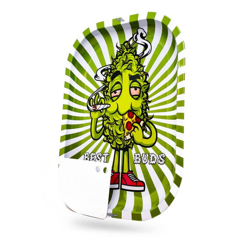Wholesale Best Buds Pizza Large Metal Rolling Tray | 420 Trays