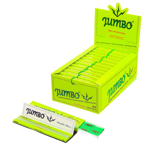 Wholesale Jumbo Green Professional Rolling Papers with Prerolled Tips