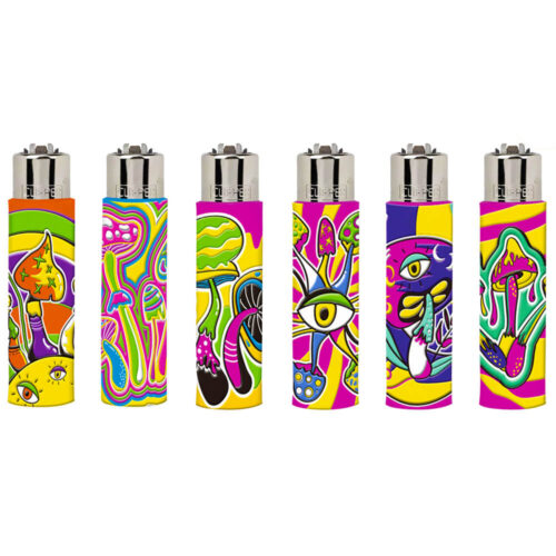 Wholesale Clipper Silicone Lighters Pop Cover Mush World